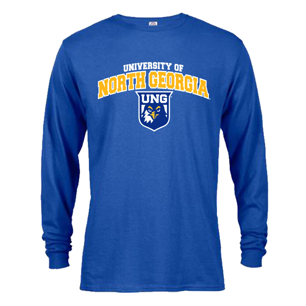 North Georgia Nighthawks UNG Arched Text with Mascot Logo Long Sleeve T ...