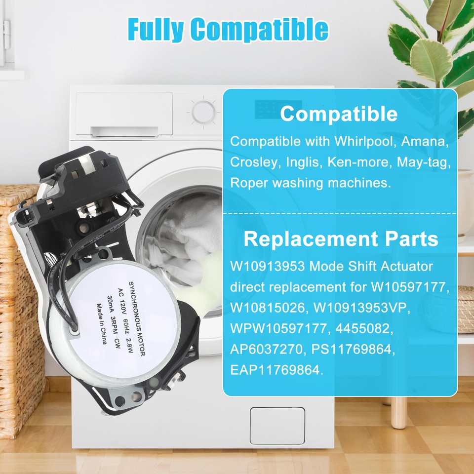 W10913953 Washer Shift Actuator for Whirlpool Maytag Kenmore W10815026 ...