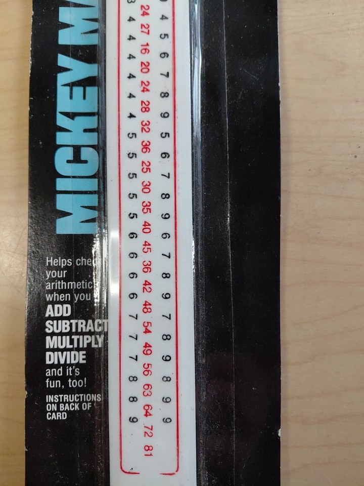 Vintage Walt Disney World White Sliding Mickey Mouse Conversion Math ...