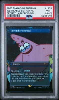 Inevitable Betrayal PSA 9 MC ERROR Foil Spongebob Secret Lair MtG Card ...