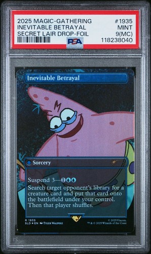 Inevitable Betrayal PSA 9 MC ERROR Foil Spongebob Secret Lair MtG Card ...
