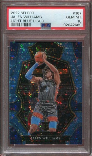 2022 Jalen Williams Rookie Card PSA 10 Select Light Blue Disco /99 #167 ...