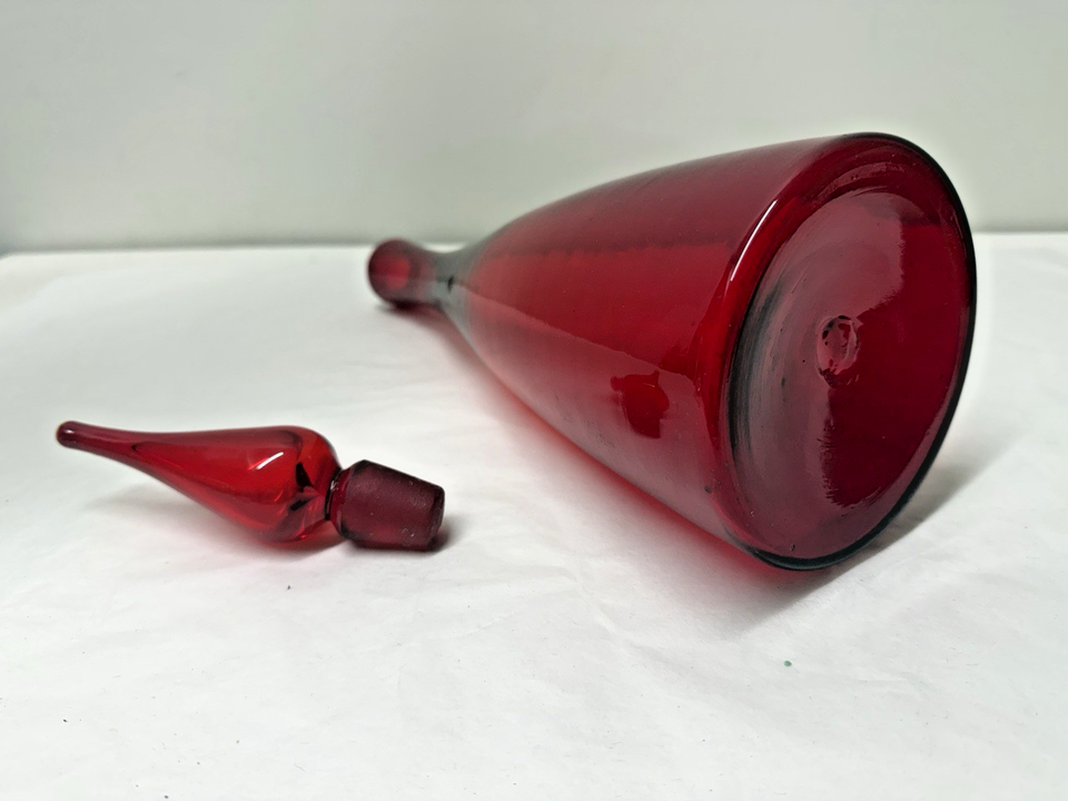 Mid Century Modern Blenko #920M Ruby Red decanter. Anderson 🐝 | eBay
