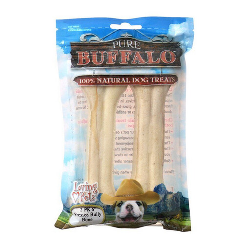 Pure Buffalo Dog Treats - Pressed Bully Bone 6" Bones (2 Pack) By ...