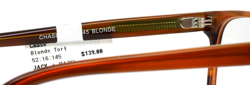JACK + HAZEL Chase Blonde Mens Square Full Rim Eyeglasses 52-16-145 B ...