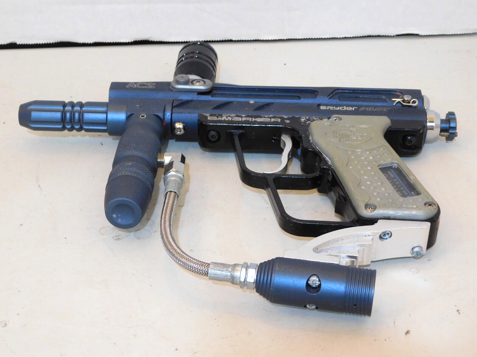 Spyder Pilot ACS EMarker Paintball Marker Gun Black Blue UNTESTED/PARTS ...