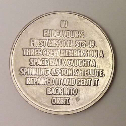 Space Shuttle Endeavour Souvenir Coin Token 28mm | eBay