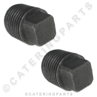 PAIR OF BLANKING PLUGS 1/2" BSP MALE BLACK IRON PIPE TUBE BLANK OFF GAS ...