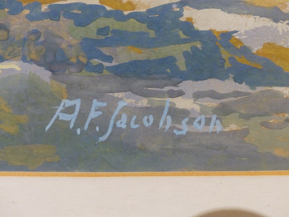 Large California Impressionist Landscape Painting by Albert Jacobson ...