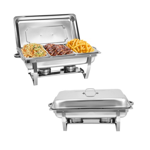 2 pack Chafing Dish Set 8QT 1/3 pan Stainless Buffet Food Warmer Chafer ...