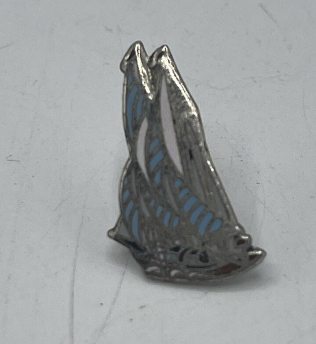Sailboat Tie Tack Lapel Pin Blue White & Silver Colored Sailing Yacht ...