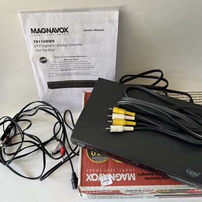 MAGNAVOX SDTV DTV Digital To Analog Converter Box TV Tuner TB110MW9 NO ...