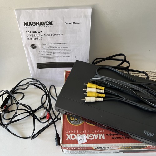 MAGNAVOX SDTV DTV Digital To Analog Converter Box TV Tuner TB110MW9 NO ...