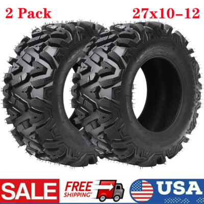 Set of 2 UTV ATV Tires 27x10-12 27x10x12 27x10.00-12 6PR All Terrain ...