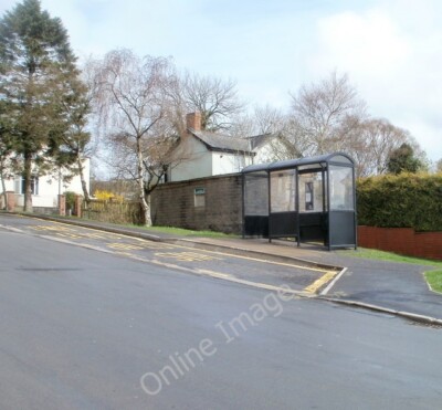 Photo 6x4 Bus stop, High Street, Blaenavon The bus stop is the terminus ...