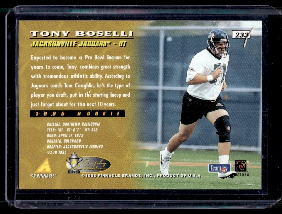 1995 Pinnacle Tony Boselli Rookie #233 | eBay