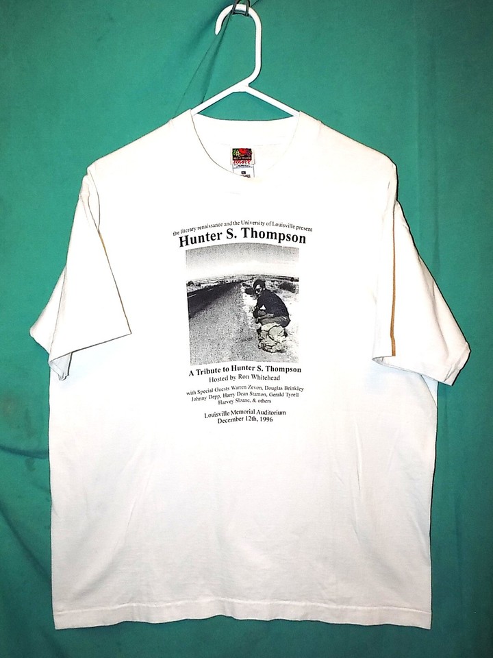 RARE! Vtg '96 TRIBUTE TO HUNTER S THOMPSON SHIRT, JOHNNY DEPP, WARREN ...
