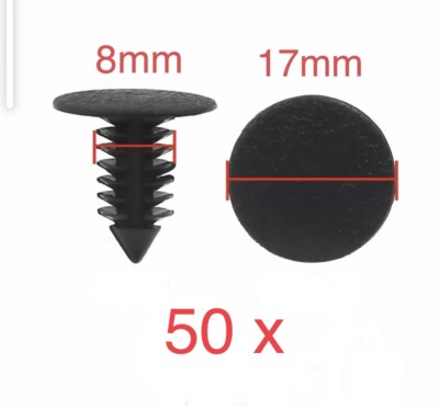 💰8mm Plastic Push Rivet/Scrivet Panel Fixing Clips for Various Vehicles ...