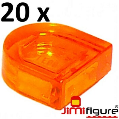 NEW 20 x LEGO Flat Tile 1x1 Round Half Circle Extended Transparent ...