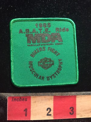 1985 ABATE Motorcycle Patch BIKERS FIGHT MUSCULAR DYSTROPHY MDA ...