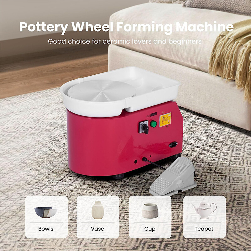 Electric Pottery Wheel Machine Ceramic Clay Craft DIY Art Tools with ...