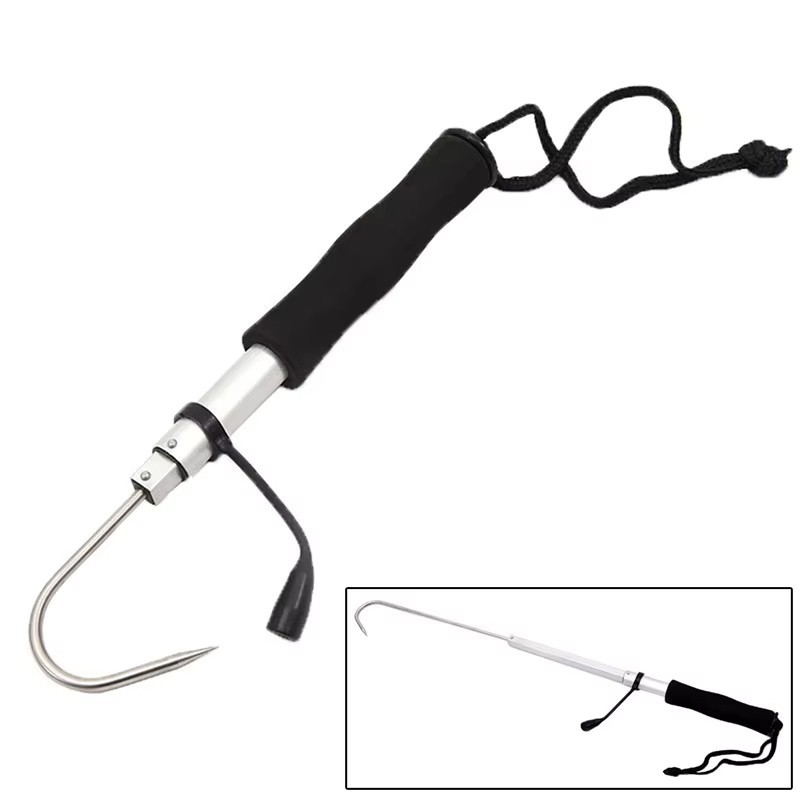 New Portable Telescopic Fish Gaff Hook About 28-60cm Stainless Steel ...