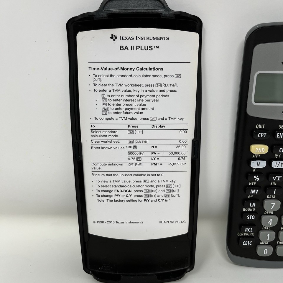 Texas Instruments BA II Plus Business Analyst Financial Calculator with ...