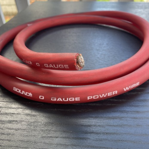 4 Ft 7 In 0 Gauge Oversized RED Power Ground Wire Soundbox | eBay