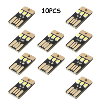10Pcs Card Lamp Bulb Led Keychain Portable USB Power White Mini LED ...