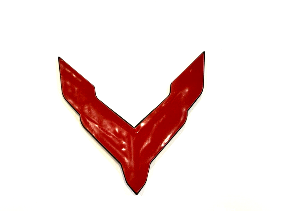 Chrome For 2020+ Corvette C8 Front Bumper crossed flags Logo Emblem 3D ...