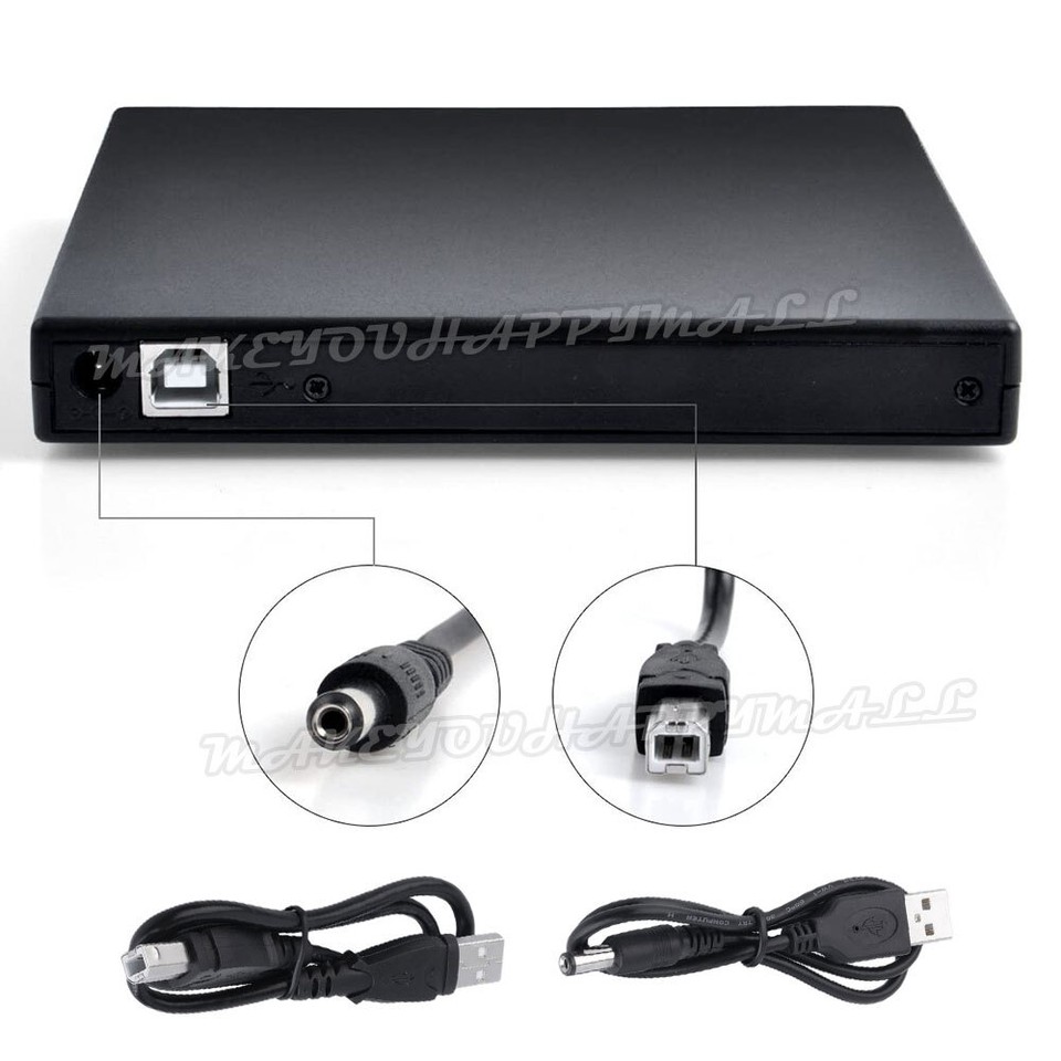 USB External CD DVD ROM Writer Burner Player Drive PC Laptop for ...