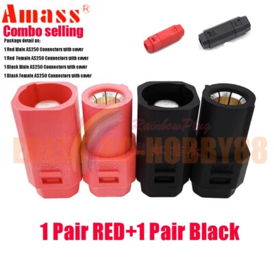 Combo Amass BLACK+RED SH8.0 AS250 8mm Banana Plug Large Current Drone ...