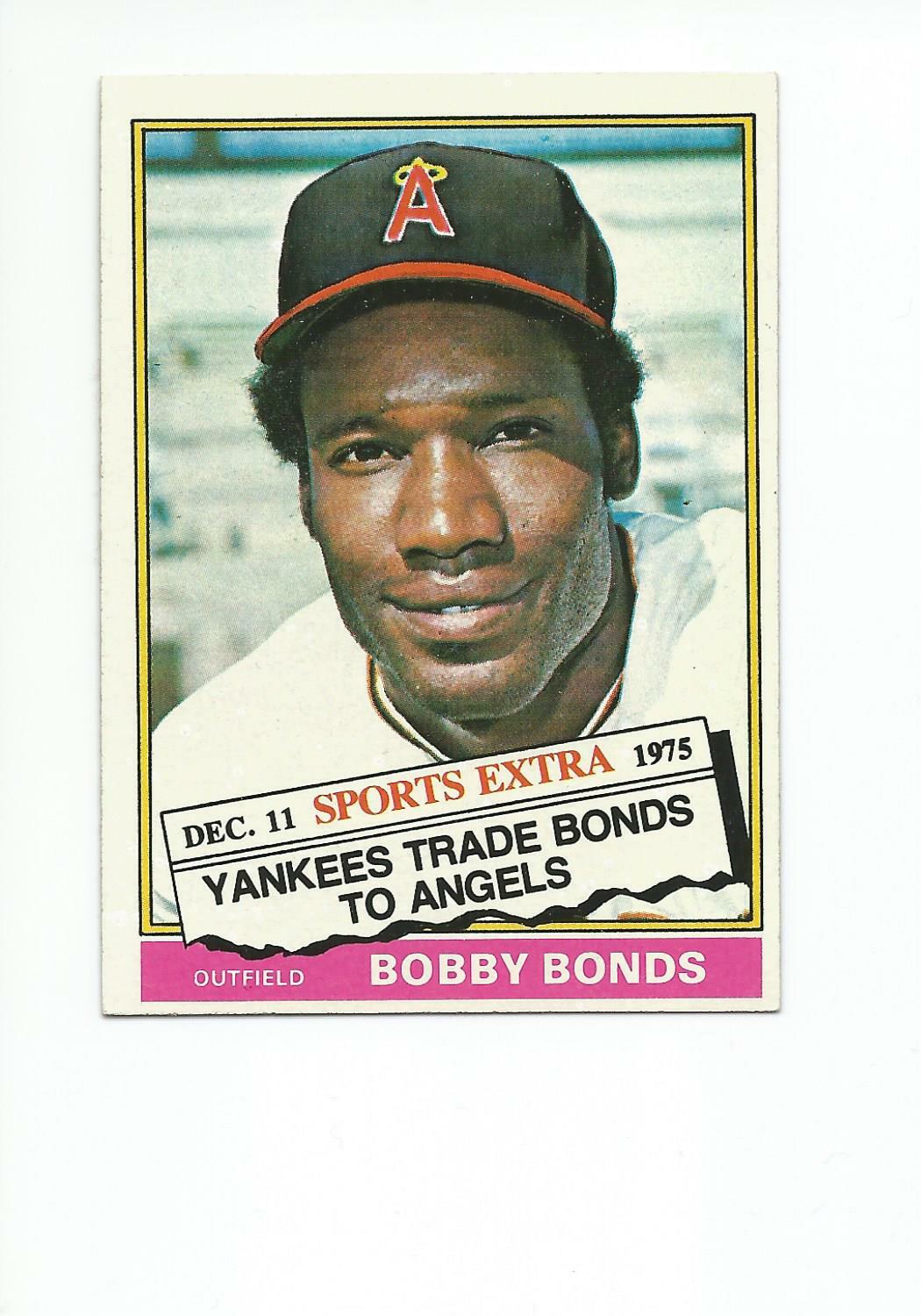 BOBBY BONDS 1976 Topps Traded Baseball card #380T California Angels EX+ ...