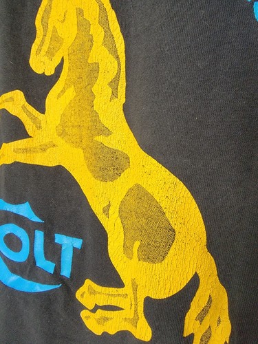 Vintage 1980's Colt Revolver Rifle Gun Logo **RARE** Yellow Horse ...