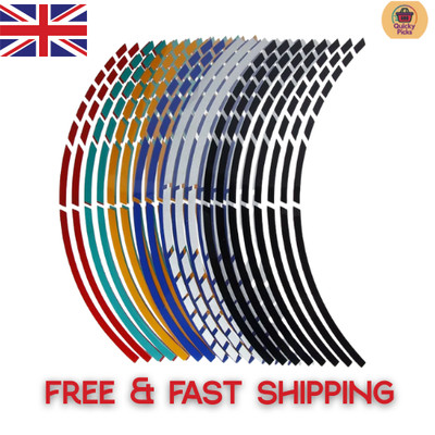 5 Color Reflective Wheel Rim Tape Stickers Set for 17/18" Car Bike ...