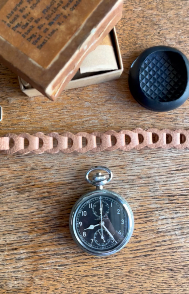 WW2 Vintage Hamilton Military Issue Pocket Watch Model 23 Chronograph ...