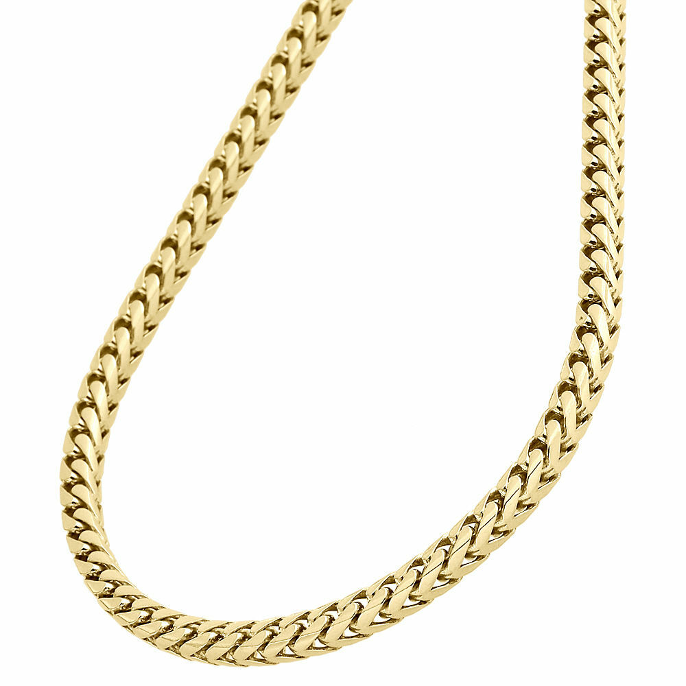 10K Yellow Gold Solid Franco Box Chain Closed Link 3.50mm Necklace 24 ...