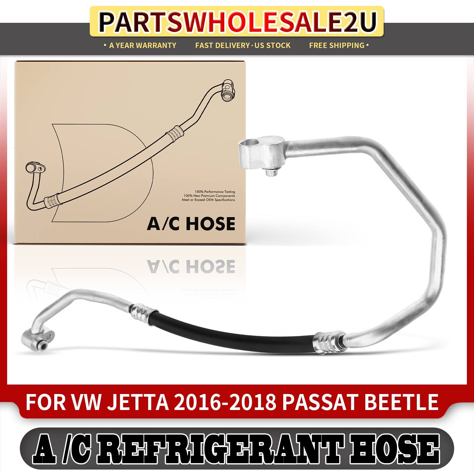 A/C Discharge Line for Volkswagen Jetta Passat Beetle L4 1.8L 2.0L High ...