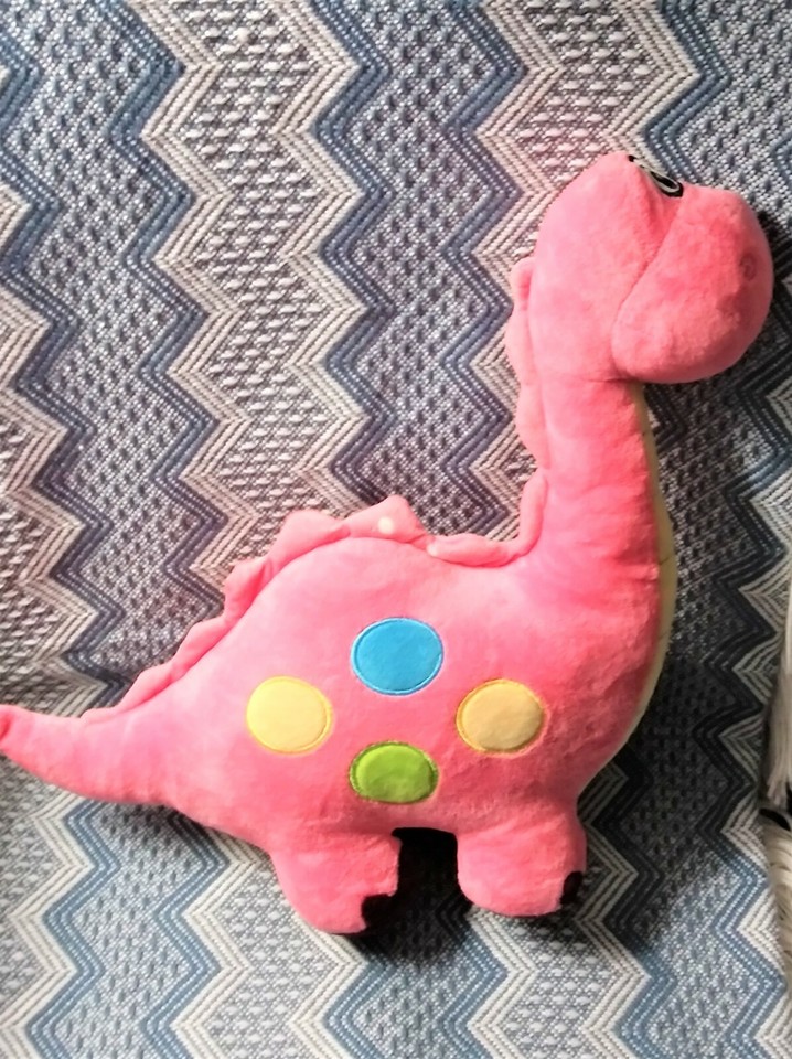 Pink Dinosaur with Poka Dots 14" Plush Toy | eBay