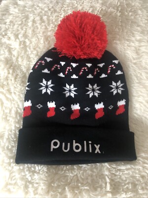Publix Beanie Hat Supermarket Grocery Black Knit Cap Christmas | eBay