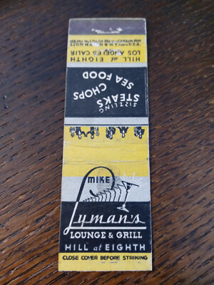 Vintage Matchbook: Mike Lyman's Lounge & Grill, Los Angeles, CA | eBay