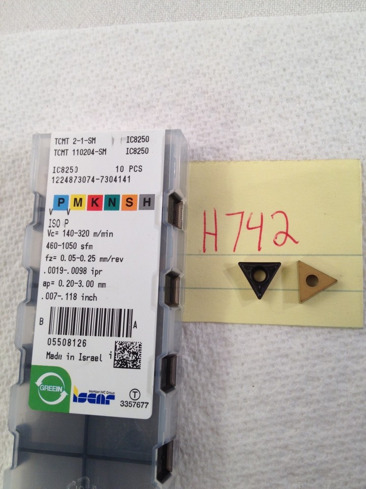 NEW 1/2" CARBIDE BORING BAR C08-STUCR-2 W/ 10 ISCAR TCMT 2-1-SM INSERTS ...