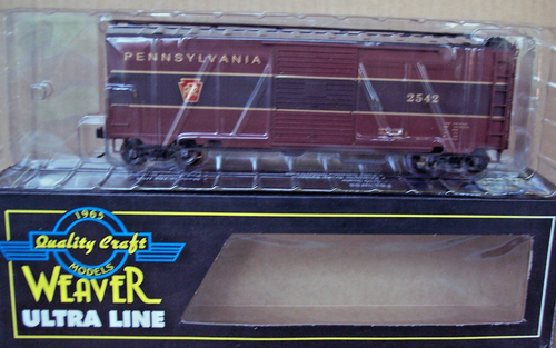 WEAVER O SCALE ULTRA LINE PRR PENNSYLVANIA PS-1 BOX CAR #2542 2 RAIL ...