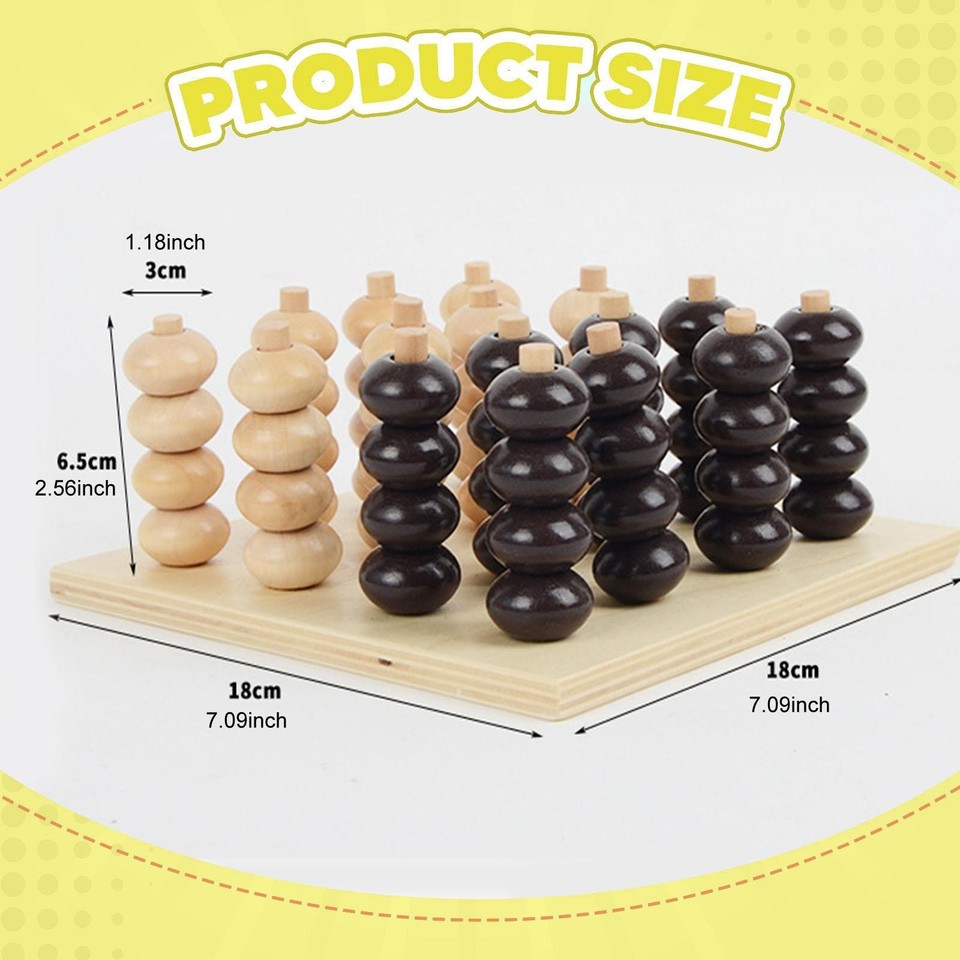 Four in A Row Board Games, Family Board Games ,Portable, Wooden Gifts ...