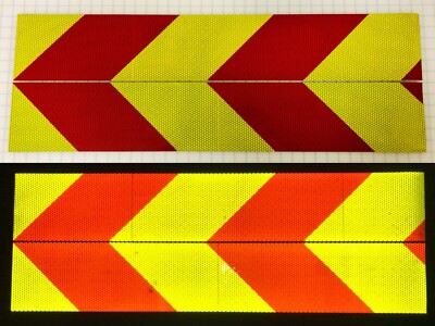2 Piece Reflective Chevron Panel Kit Oralite V98 Fluorescent Lime & Red ...