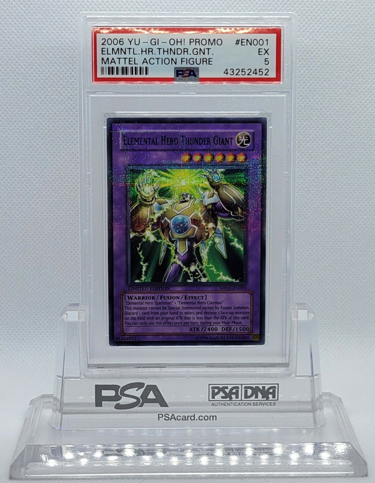 YUGIOH MF01-EN001 ELEMENTAL HERO THUNDER GIANT PARALLEL RARE HOLO PSA 5 ...