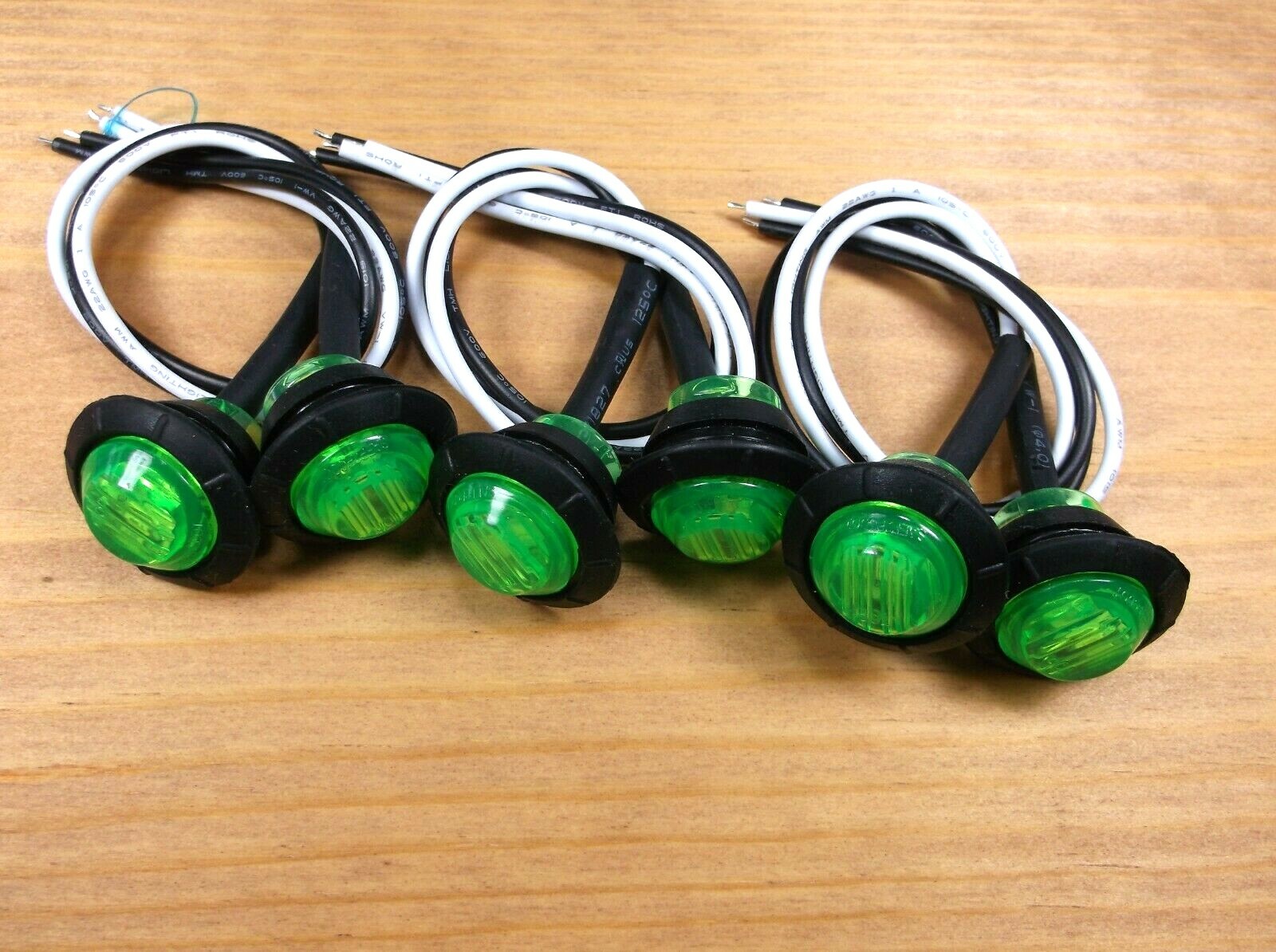 6 Super Bright BBT Waterproof 12 volt Snap-In Green LED Courtesy Lights ...