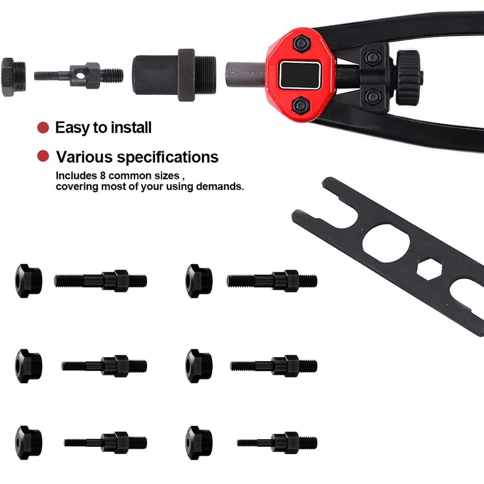 Rivet Gun Kit Rivnut Thread Setting Tool Nut Setter NutSert Metric SAE ...