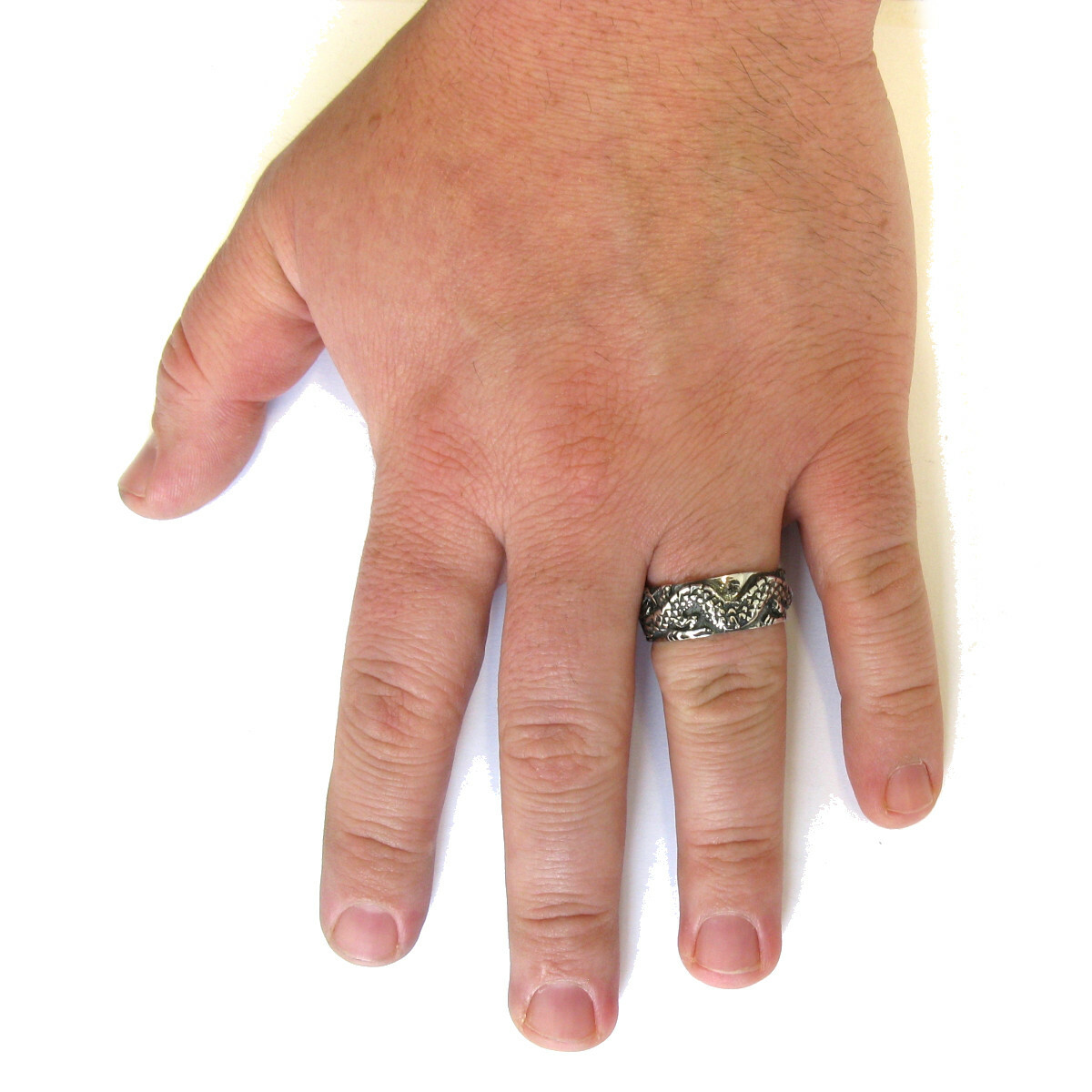 Genuine Sterling Silver Ring Hallmarked Solid 925 Dragon Band Handmade ...