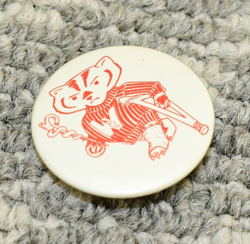 Vintage Wisconsin Badgers Bucky 1.5" Button Pin Medical School UW ...